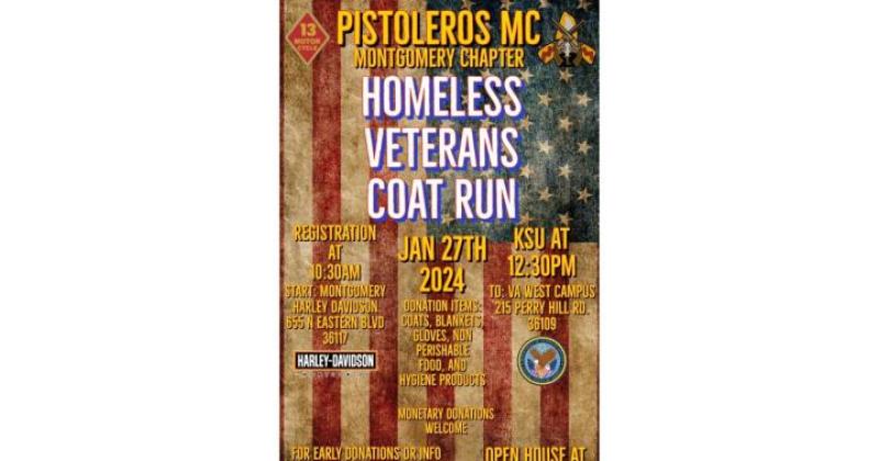 Pistoleros MC Montgomery Chapter Homeless Veterans Coat Run - CycleFish